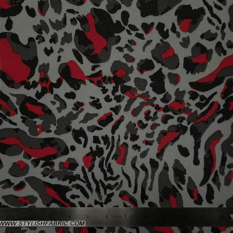 Red Leopard Print Fabric