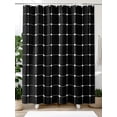 Black Checkered Shower Curtain, Modern Minimalist Geometric Grid Lines ...