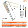 VEVOR, Attic Ladder, 350-pound Capacity, Foldable Aluminum Extension ...
