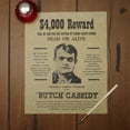 Reward Outlaw Butch Cassidy Wanted Poster Western Decor Parchment Paper ...