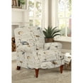 Sunset Trading Bird Script Fabric Manual Reclining Chair in Ivory ...