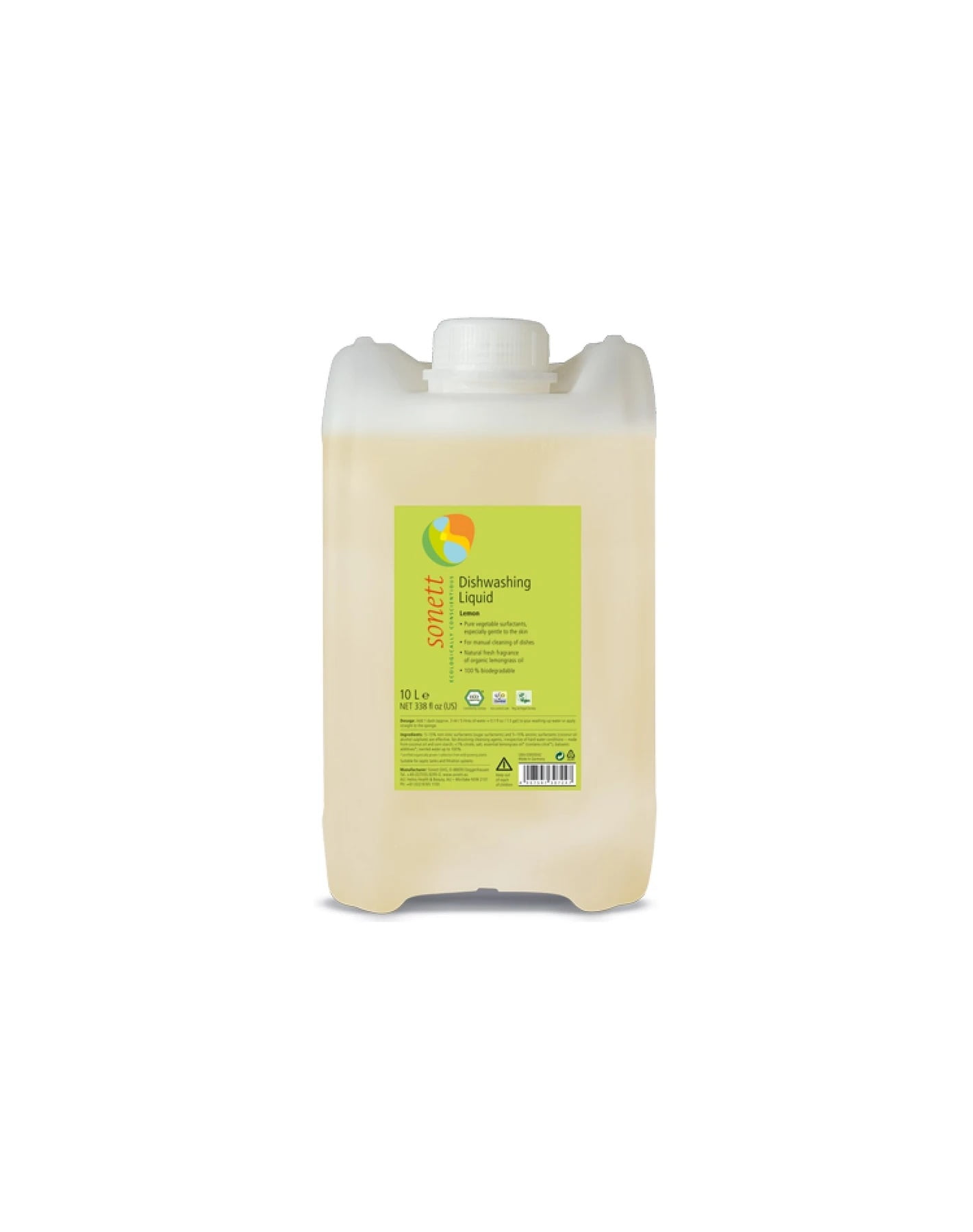Sonett Organic Dishwashing Liquid Lemon (2.6 gal/ 10L) - Walmart.com