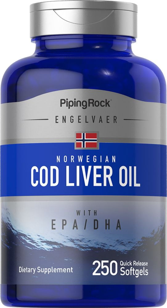 Cod Liver Oil Capsules | 250 Softgels | With EPA DHA | Engelvaer ...