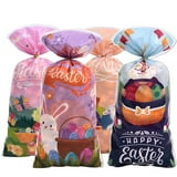 TETOU 50pcs Easter Candy Treat Bags Bunny Chick Rabbit Cellophane ...