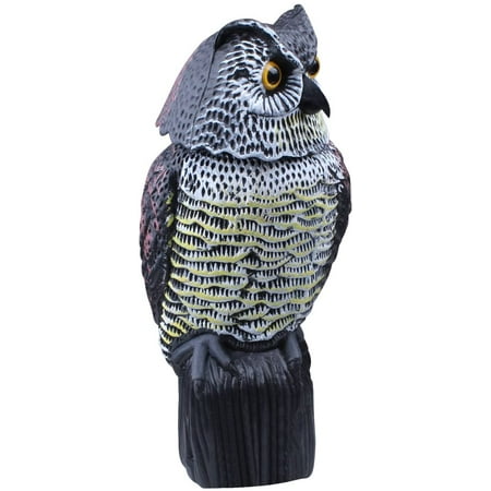 AndBird Plastic Owl Decoy to Scare Birds Away with Rotating Head/Eyes ...