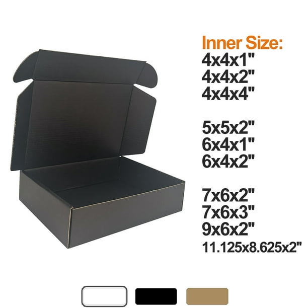 CH-BOX 50 Pack 9x6x2'' Small Corrugated Box Mailers Black for Shipping ...