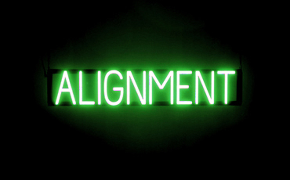 SpellBrite ALIGNMENT Neon-LED Sign for Business. 33.5" x 6.3" Ultra ...