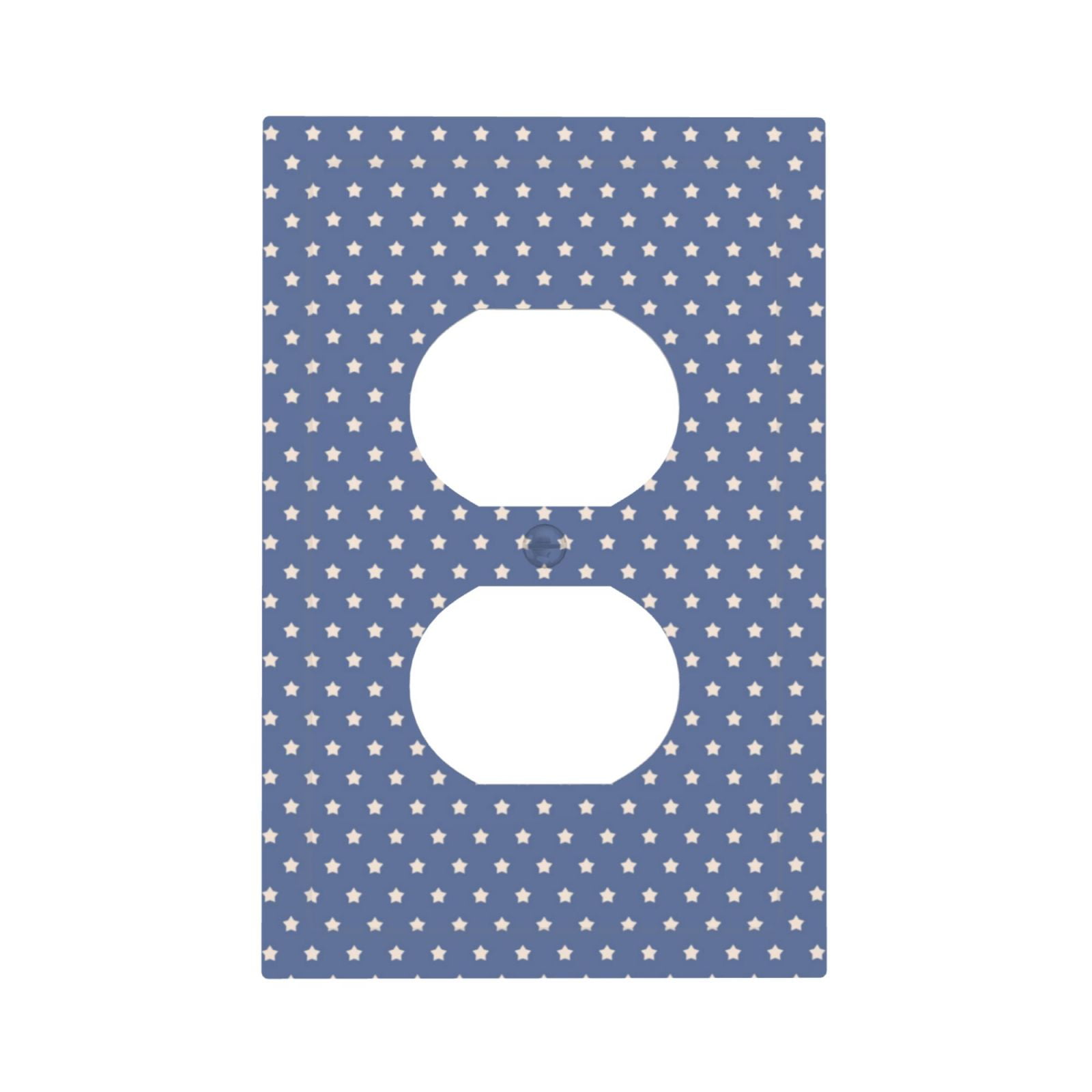 DouZhe 1-Gang Duplex Outlet Cover, Blue White Patriotic Stars ...