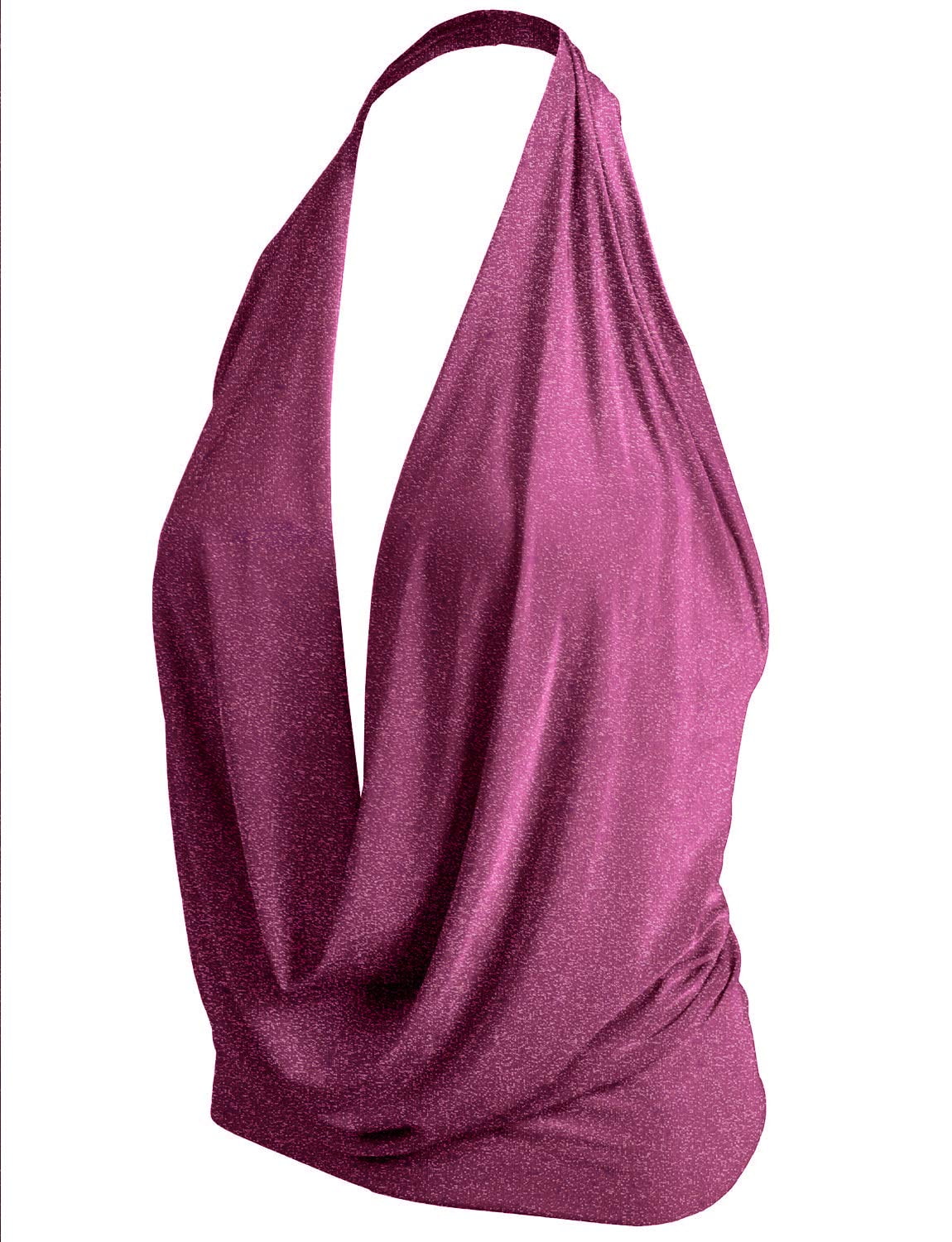 J. METHOD Women's Sleeveless Halter Neck Lightweight Low Cut Deep V ...