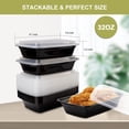 15 Pack- Meal Prep Containers 32oz, Plastic Food Prep Containers ...