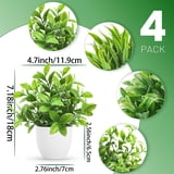 UU&T 4 Pcs Fake Plants, Mini Artificial Greenery Potted Plants for Home ...
