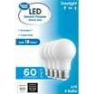 Great Value A19 LED Light Bulb, 7W (60W Equivalent) Dimmable Daylight ...