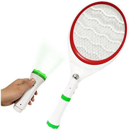 Bug Zapper Rechargeable Electric Fly Swatter,4500volt Handheld Mosquito ...