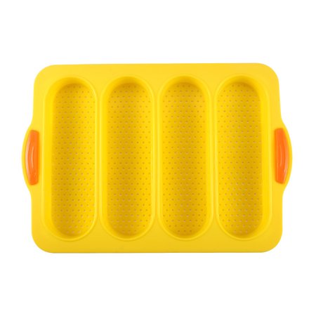4 Slot Silicone Pan French Tray for Baking Cakes Hamburgers Loaves ...