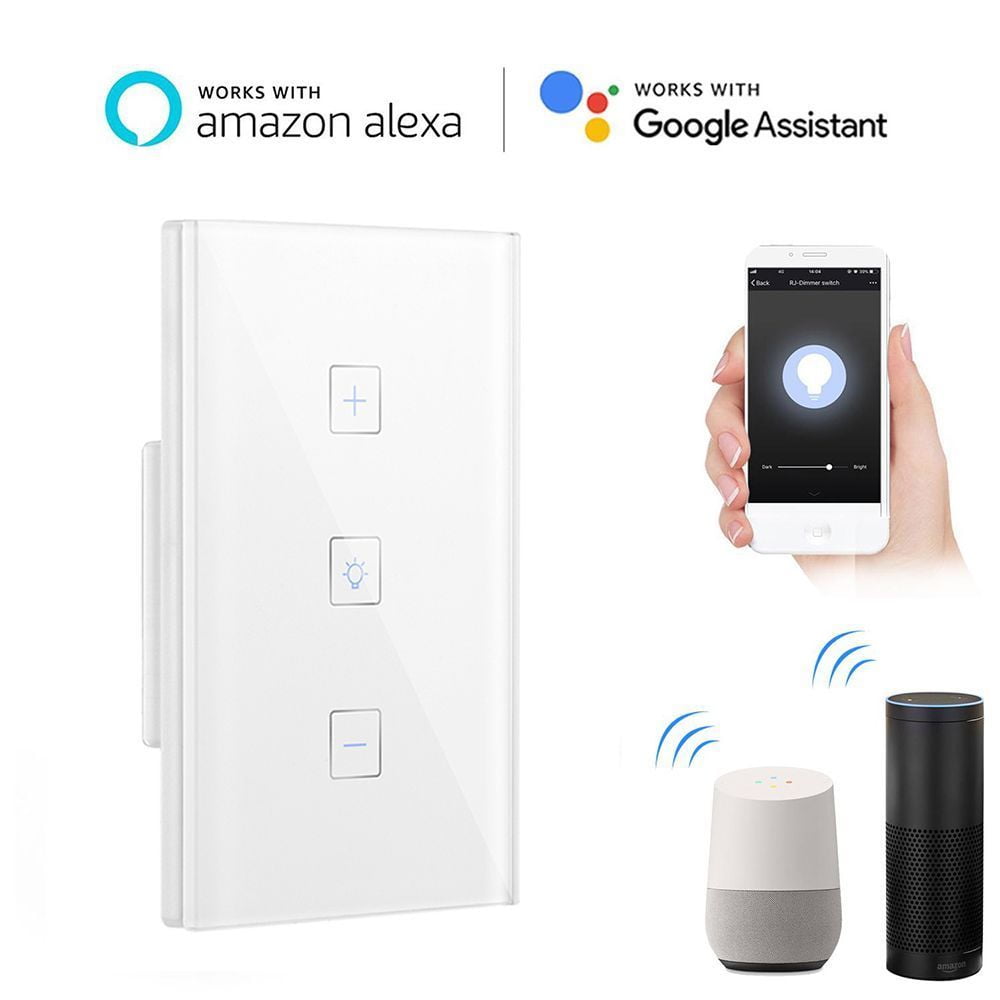 110V Smart LED Light Dimmer WiFi Wall Touch Dimming Panel Switch 1Gang ...