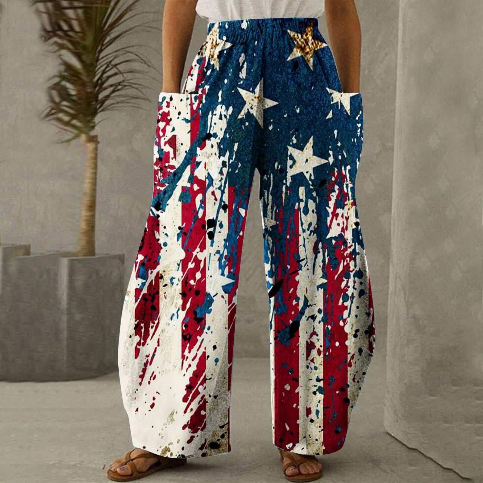 American Flag Pants Women