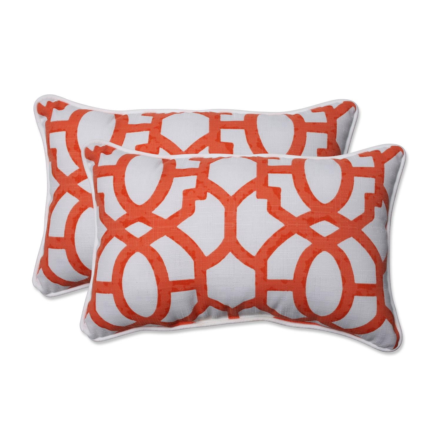 Pillow Perfect Outdoor/ Indoor Nunu Geo Mango Rectangular Throw Pillow ...