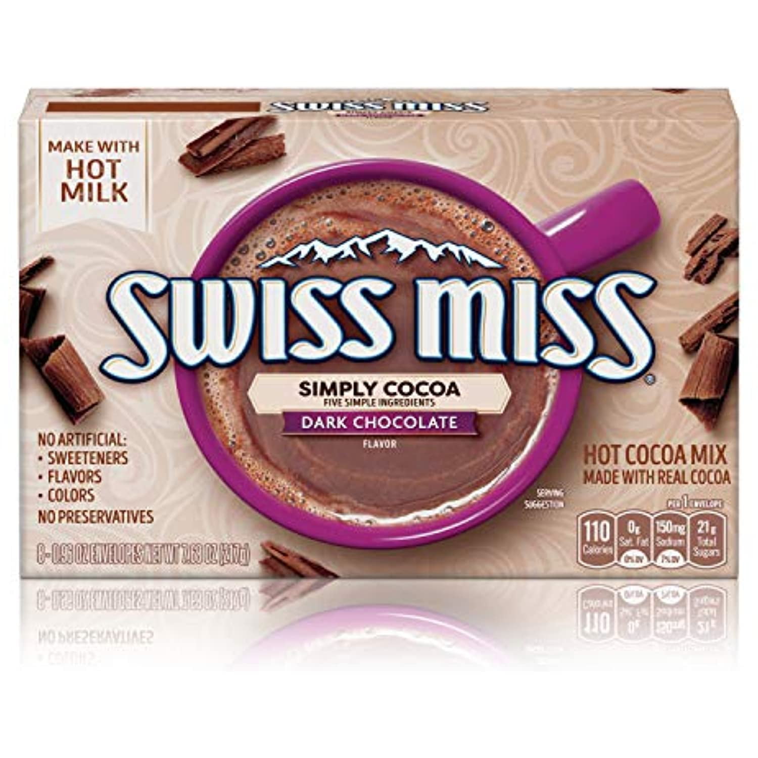 Swiss Miss Simply Cocoa Dark Chocolate Hot Cocoa Mix, 8 Count 7.68 Oz ...