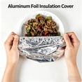 50 Pack Aluminum Foil Insulated Food Covers, Elastic Reusable Microwave ...
