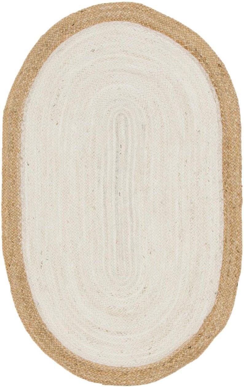 White Oval Jute Rug - Walmart.com