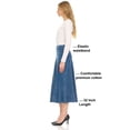 BGDK Women's/Teens Thin Ribbed Stonewash Denim Look Panel Maxi Skirt ...
