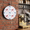 4th of July Round Metal Signs for Outside Red White Blue Bow Tie Tin ...