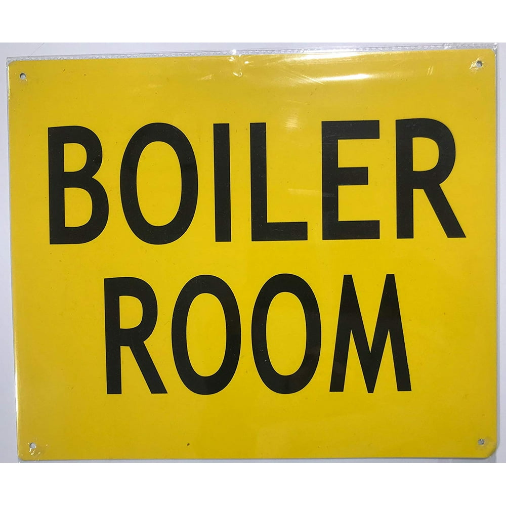 BOILER ROOM SIGN - Yellow (Aluminium Reflective !!! Signs, RED 10x12 ...