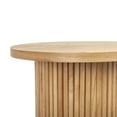 Round Oak Solid Wood Pedestal End Table - Living Room Accent Furniture ...