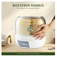 Rotating Grain Dry Food Dispenser Countertop, 6 Grid Transparent Round ...