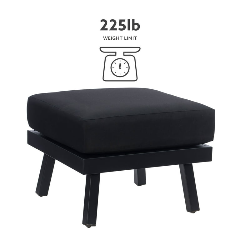 Black metal outdoor ottoman store