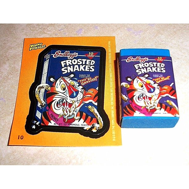 Wacky Packages Eraser Series 1 "FROSTED SNAKES" Eraser & Matching ...
