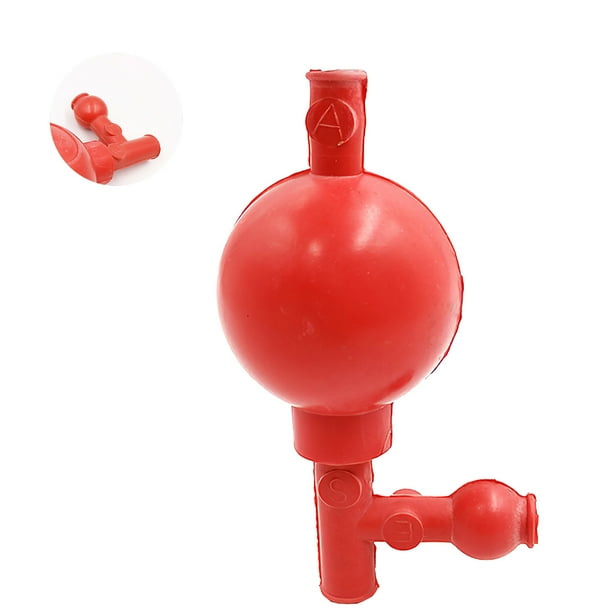 65ML Rubber Pipette Filler Red Rubber Three-Value Pressure Quantitative ...