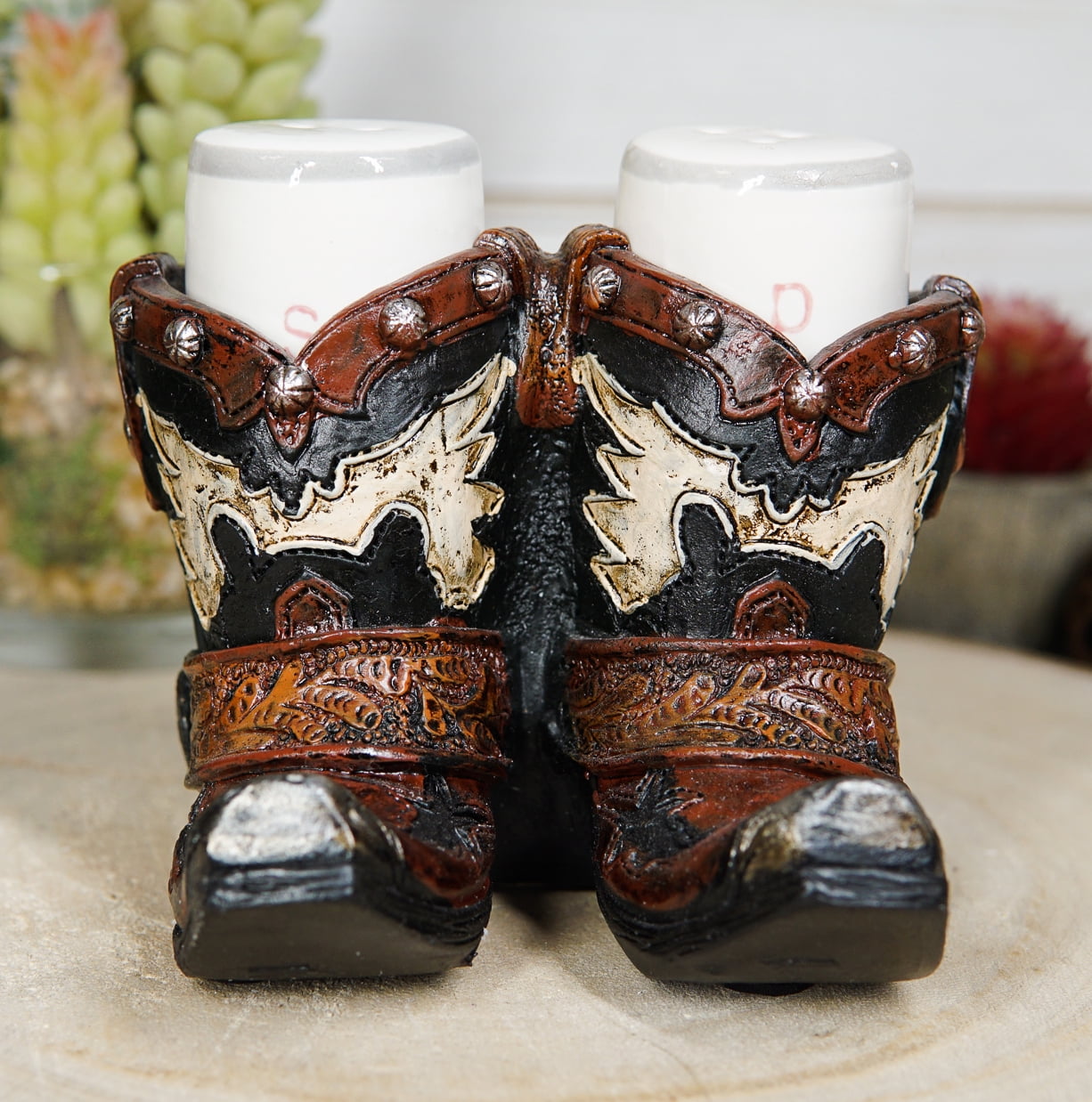 Western Fancy Pair of Cowboy Boots With Spur Salt And Pepper Shakers ...