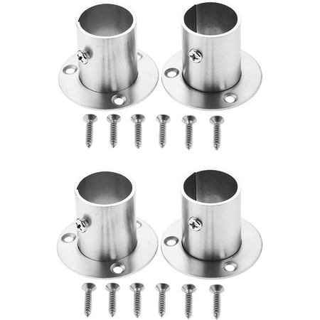 SICED Set of 4 Stainless Steel Flanges for Wardrobe, Pipe, Bracket and ...