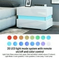 High Gloss Nightstands, Bedside Table with Control LED Backlight, 2 ...