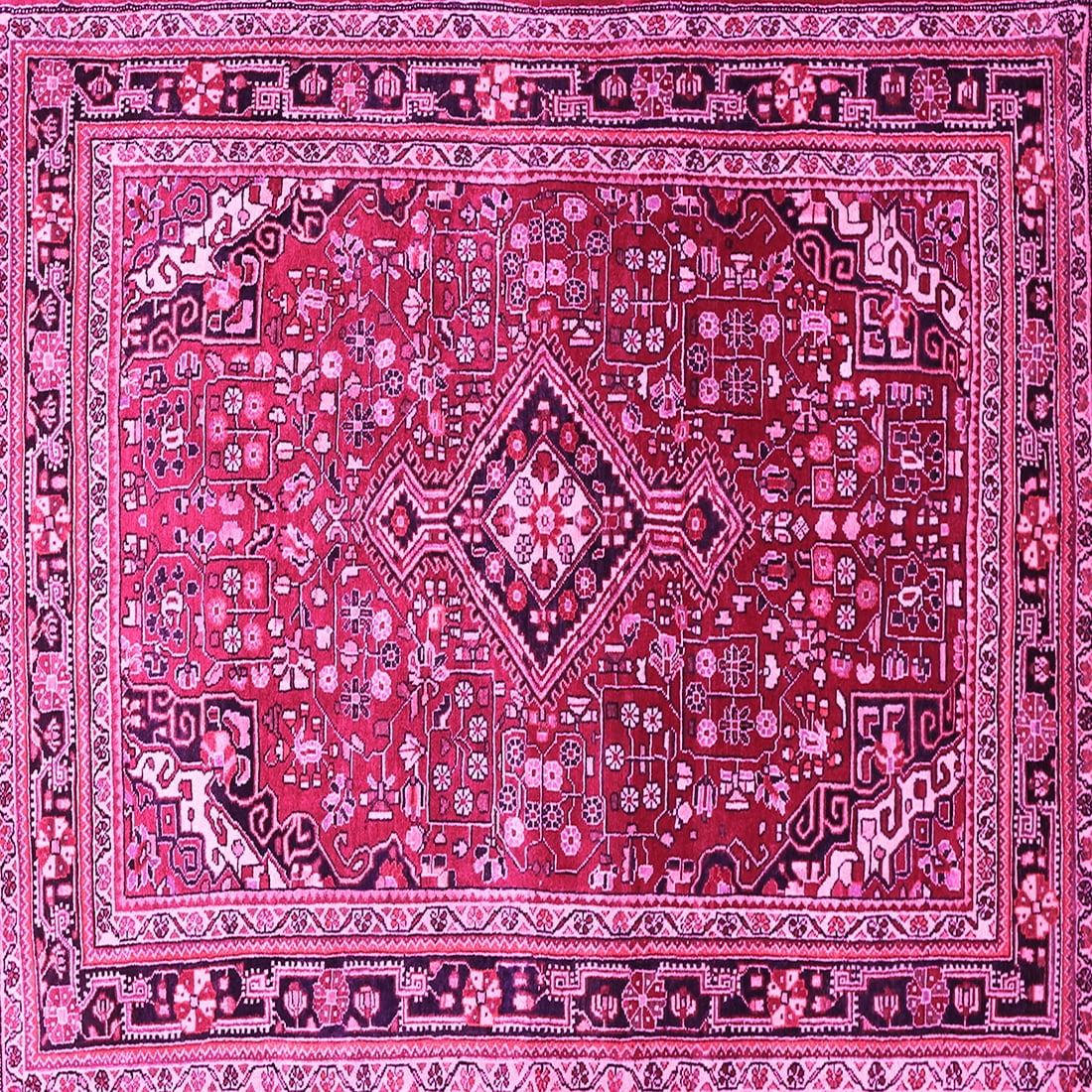 Ahgly Company Indoor Square Persian Pink Traditional Area Rugs, 6 ...