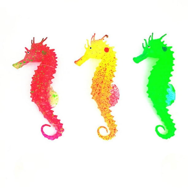 Luminous Artificial Seahorse Silicone Fake Hippocampus for Aquarium ...