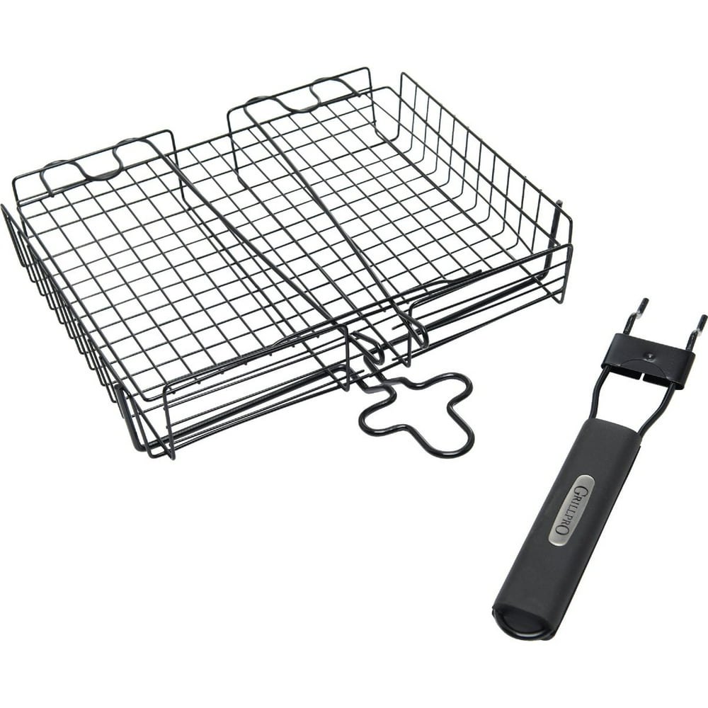 GrillPro Deluxe 9.5 In. W. x 12 In. L. Steel Broiler Grill Basket 24876 ...