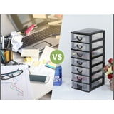 "CRUGLA Mini Small Desk Organizer, 7 Drawer Plastic Desktop Storage ...