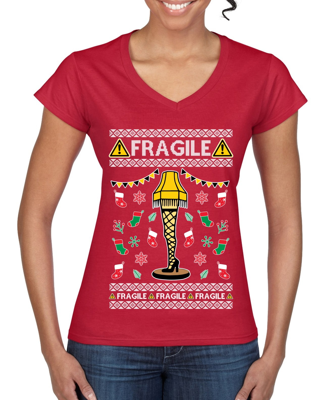 Wild Bobby Fragile Leg Lamp Movie Ugly Christmas Sweater Women Standard ...