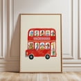 Affixzi Red Bus Wall Art, Animal Room Decor, Safari Playroom Poster ...
