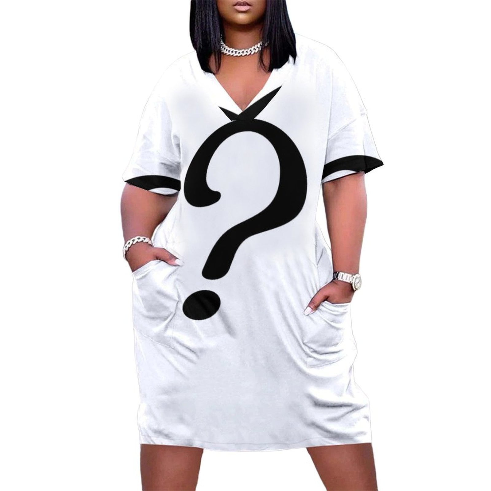Question mark Loose Pocket Dress dresses summer Women's skirt | Bodega ...
