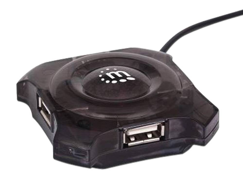 Mini Hub USB Manhattan de 4 Puertos Convierte 1 puerto USB en 4 ...