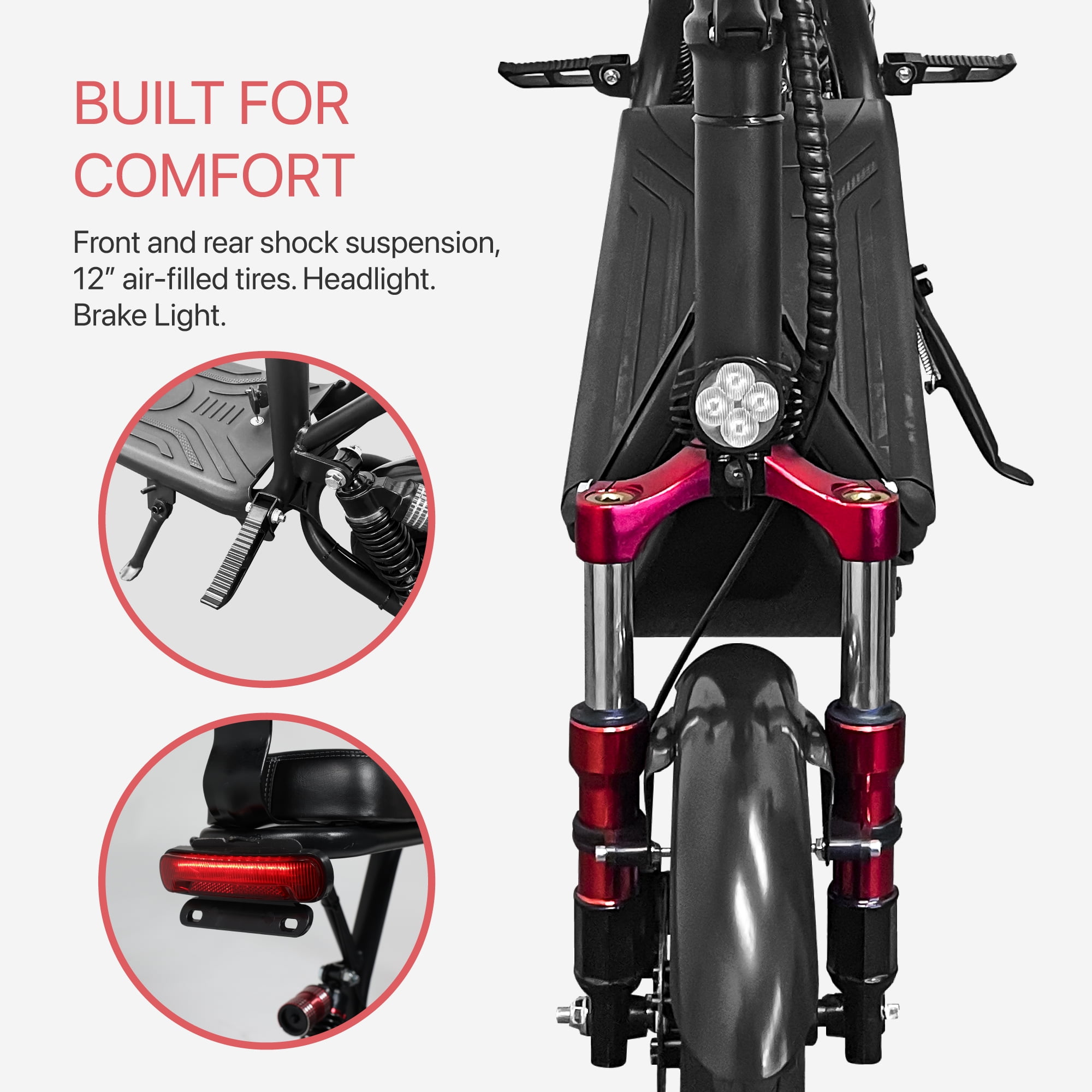 Buy Mini Electric Commuter Moped Scooter with Seats 1000W Motor Max ...