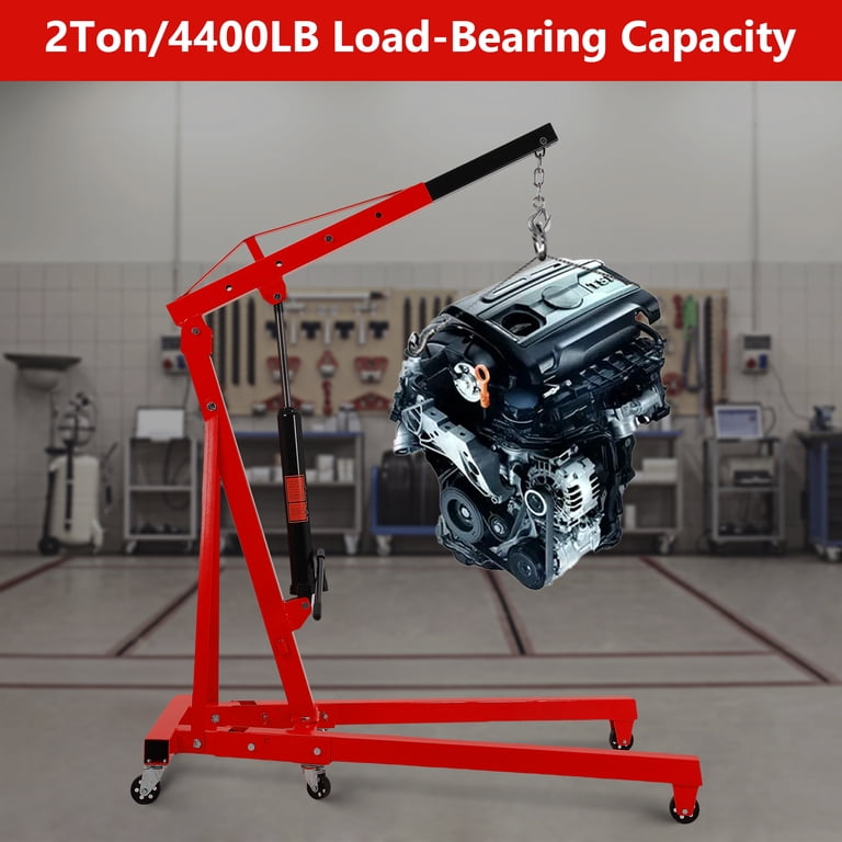 Engine Lift Tool 2 Ton Folding Engine Hoist - 4000 Lb Capacity ...