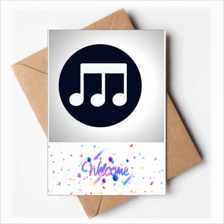 Triple-quaver Music Notes Black Welcome Back Greeting Cards Envelopes ...