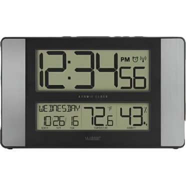 La Crosse Technology Curved Digital Atomic Wall Clock with Indoor ...