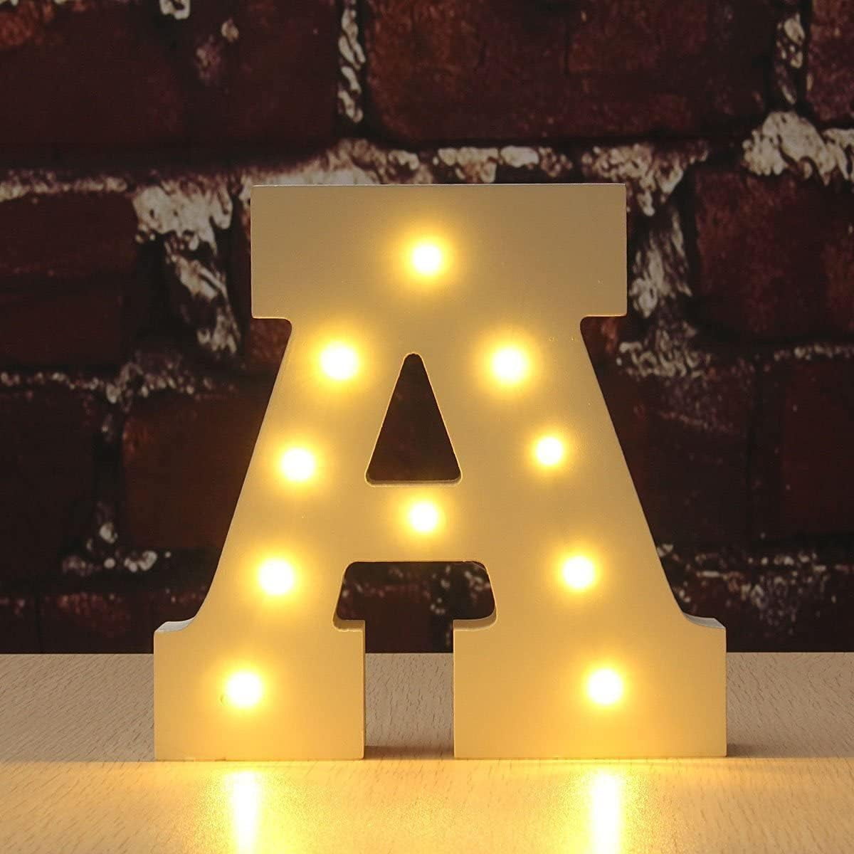 LINLIN LED Alphabet Lights, Decorative Letters Lights Wooden Alphabet ...