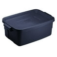 Rubbermaid Roughneck 3 Gal. Small Plastic Storage Bin w/ Lid, Dark ...