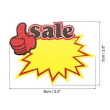 Star Burst [Sale] with Thumb Signs Price Tags 3.5 x 2.8 Inch Red Border ...